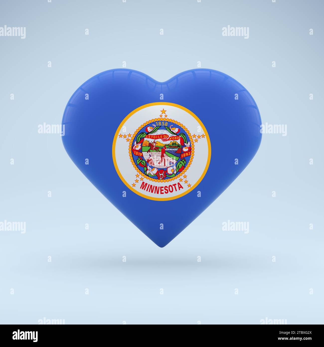 Love Minnesota state symbol. Heart flag icon Stock Photo - Alamy