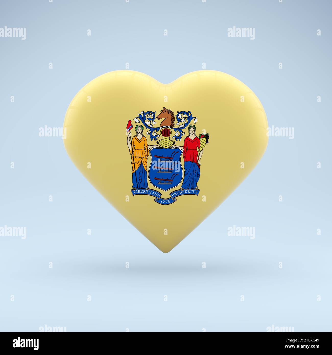 Love New Jersey state symbol. Heart flag icon Stock Photo - Alamy