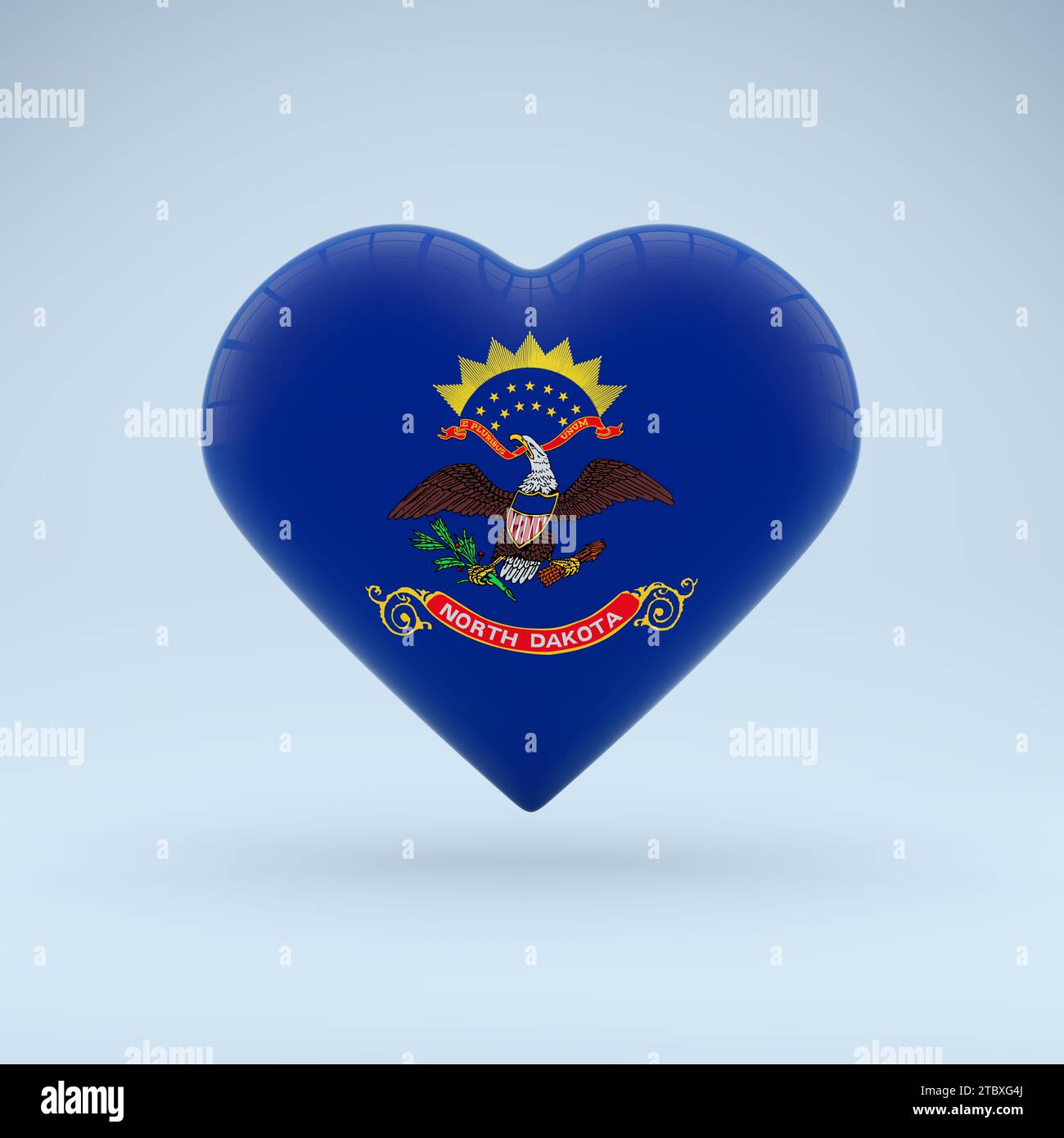 Love North Dakota state symbol. Heart flag icon Stock Photo - Alamy