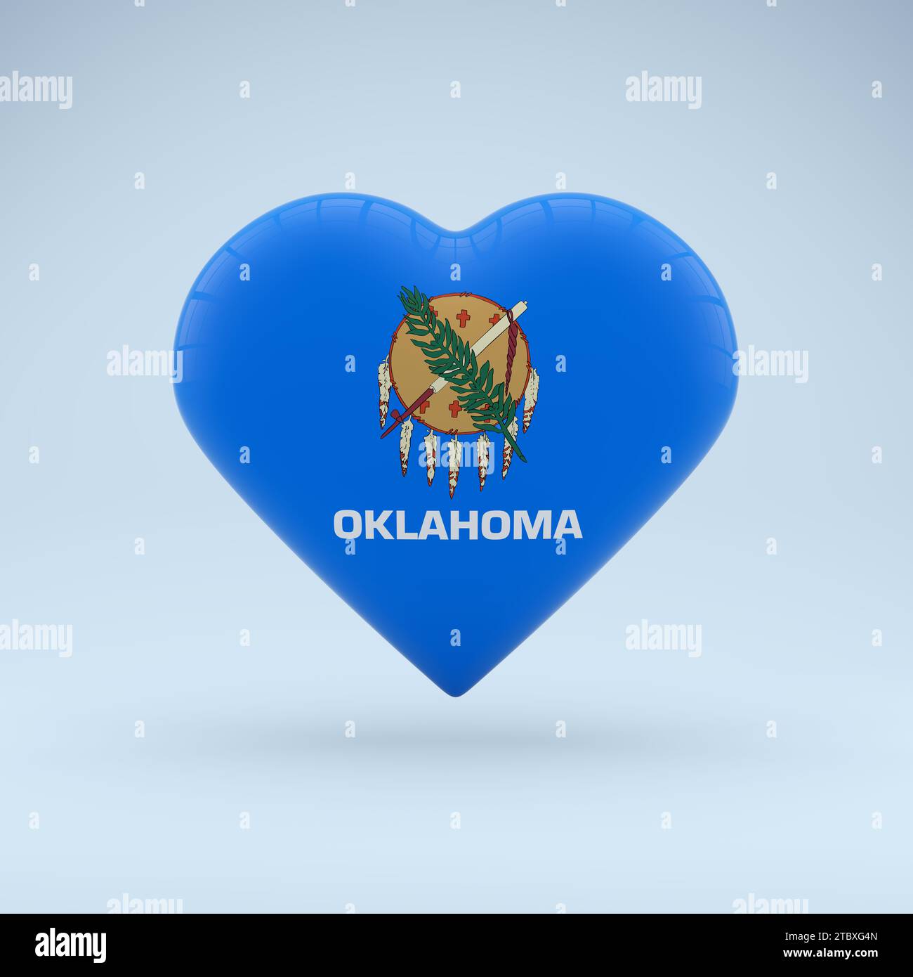 Love Oklahoma state symbol. Heart flag icon Stock Photo - Alamy
