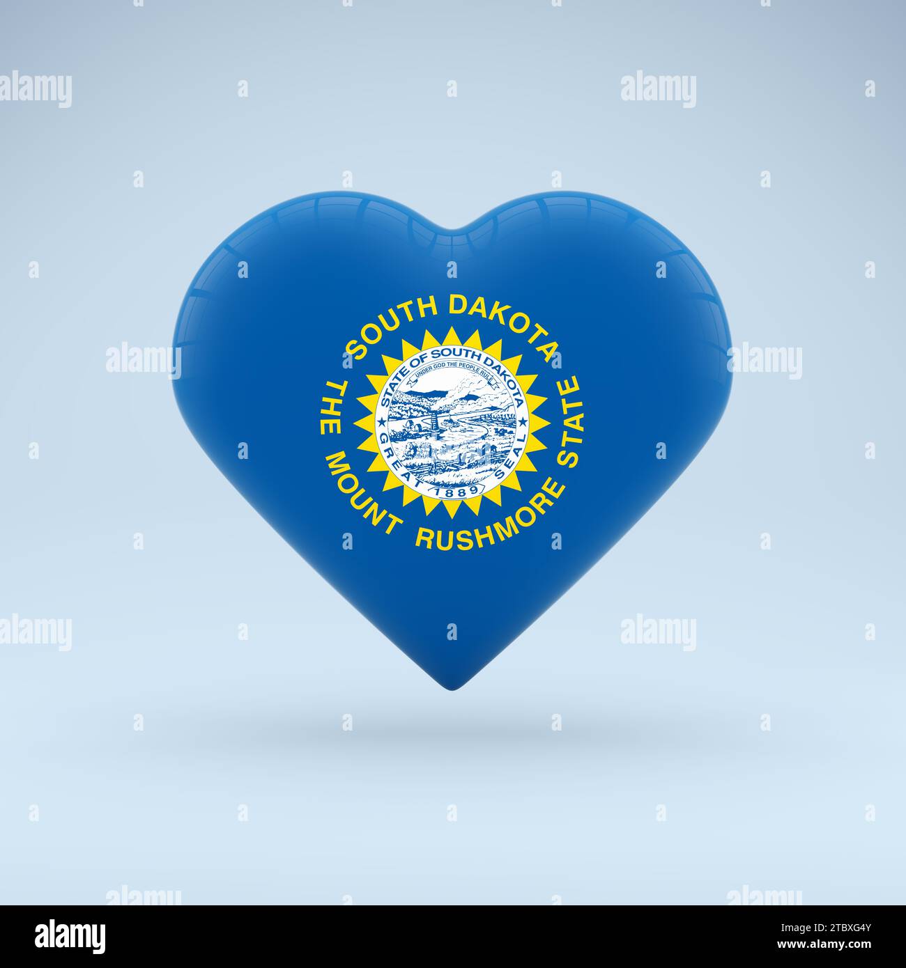 Love South Dakota state symbol. Heart flag icon Stock Photo - Alamy