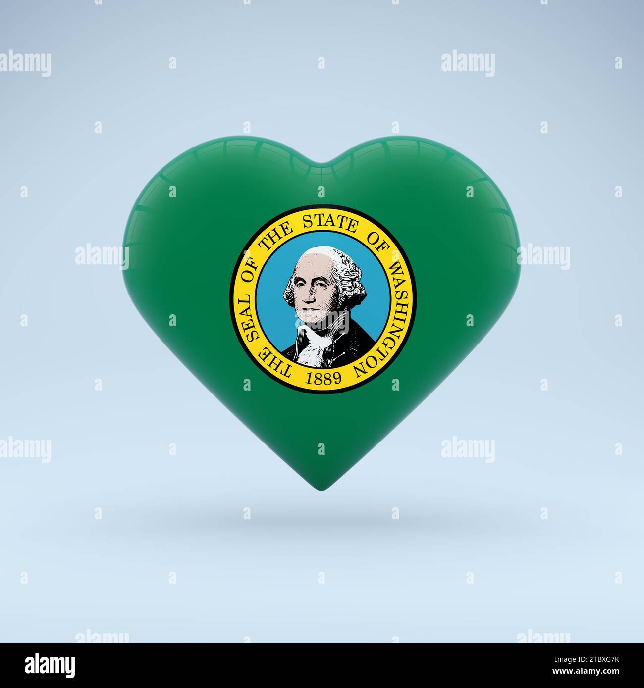 Love Washington state symbol. Heart flag icon Stock Photo - Alamy