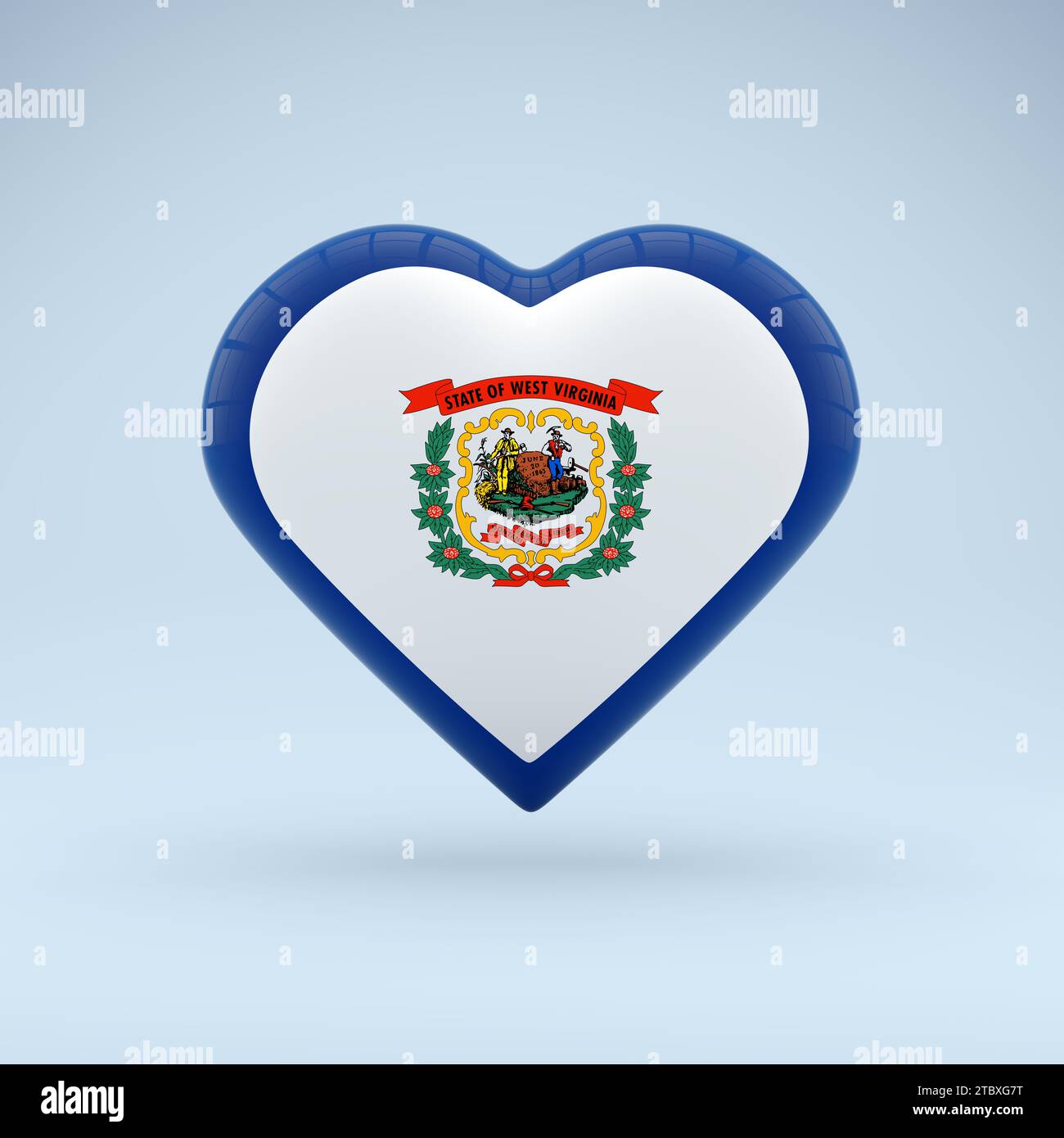 Love West Virginia state symbol. Heart flag icon Stock Photo - Alamy