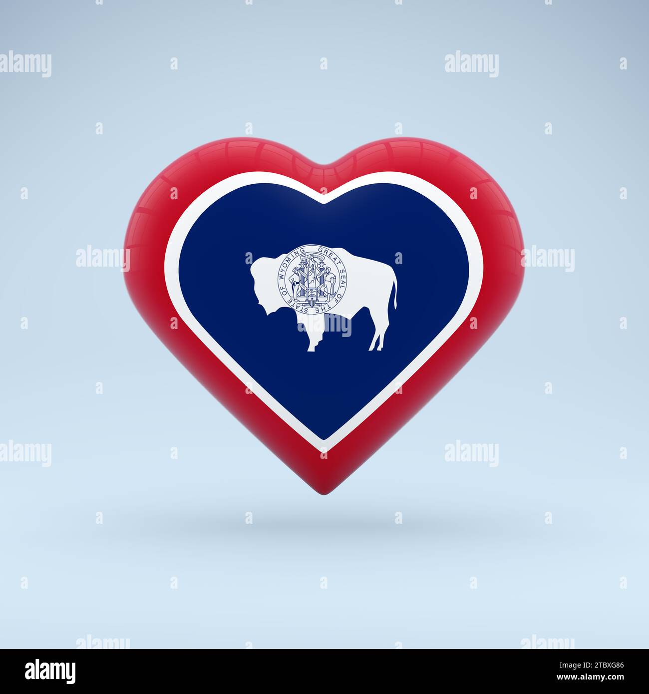 Love Wyoming state symbol. Heart flag icon Stock Photo - Alamy