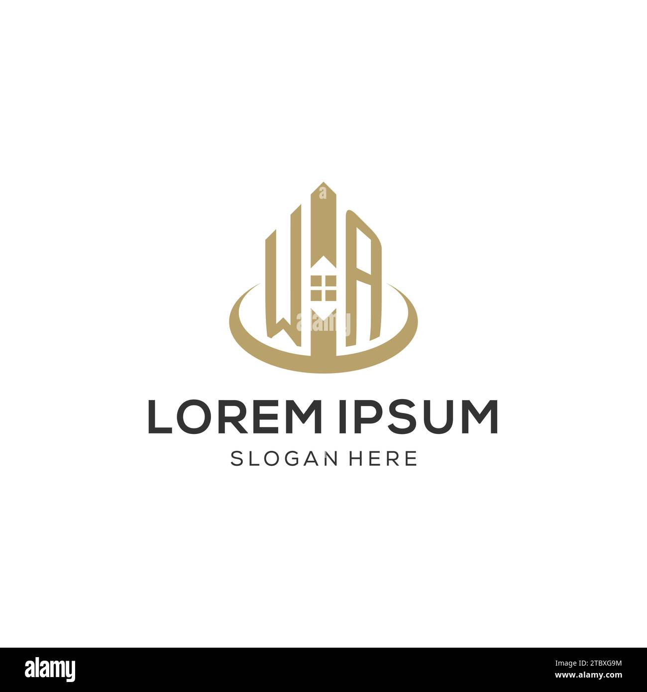 Logo initial letters wa vector vectors hi-res stock photography and ...