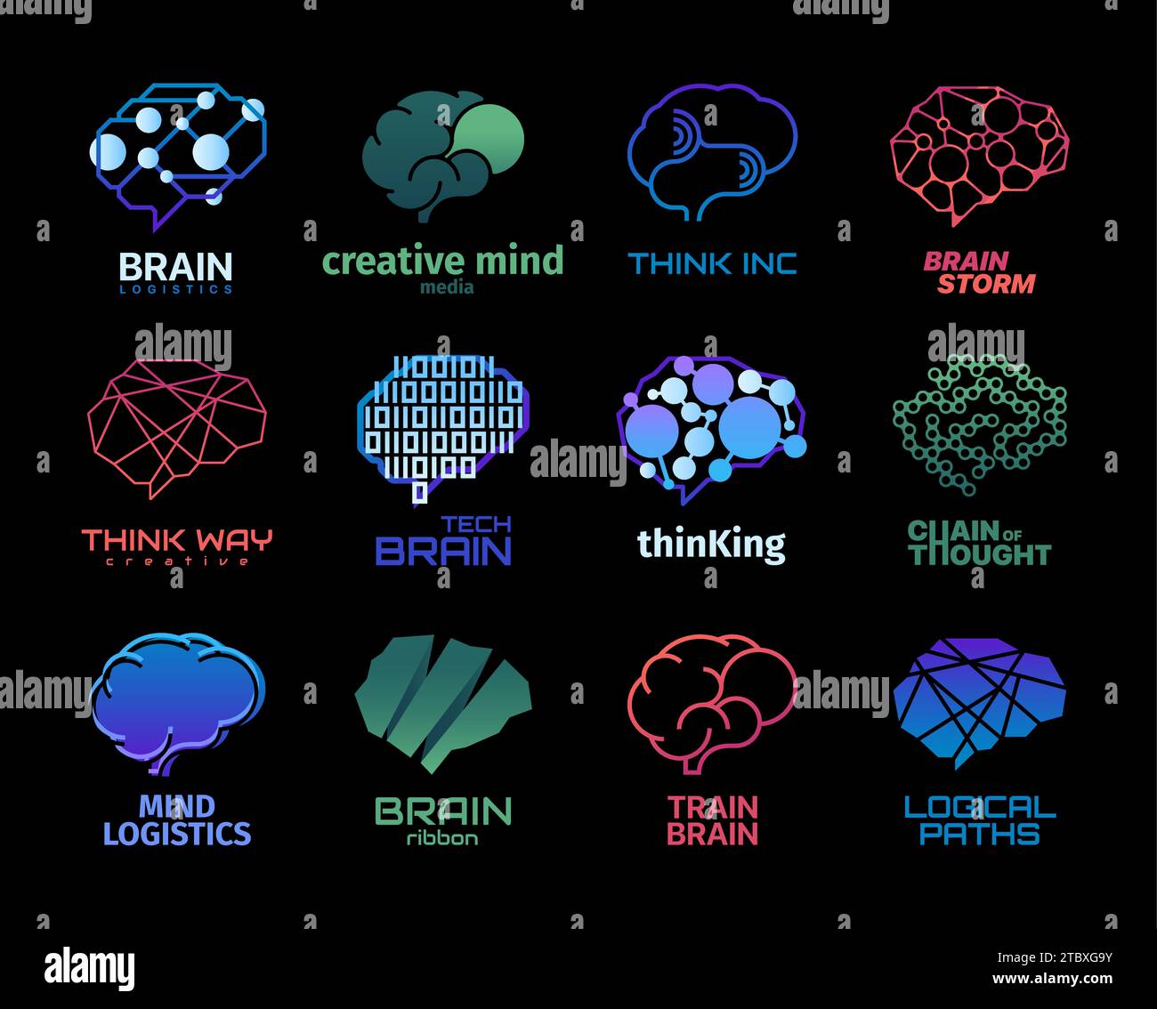 Human head neurons brain illustration Stock Vector Images - Alamy