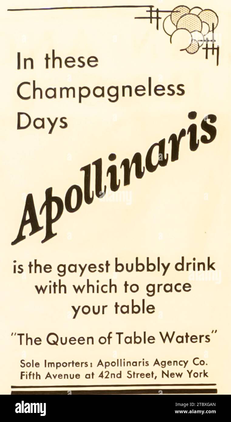 Prohibition era ads hi-res stock photography and images - Alamy