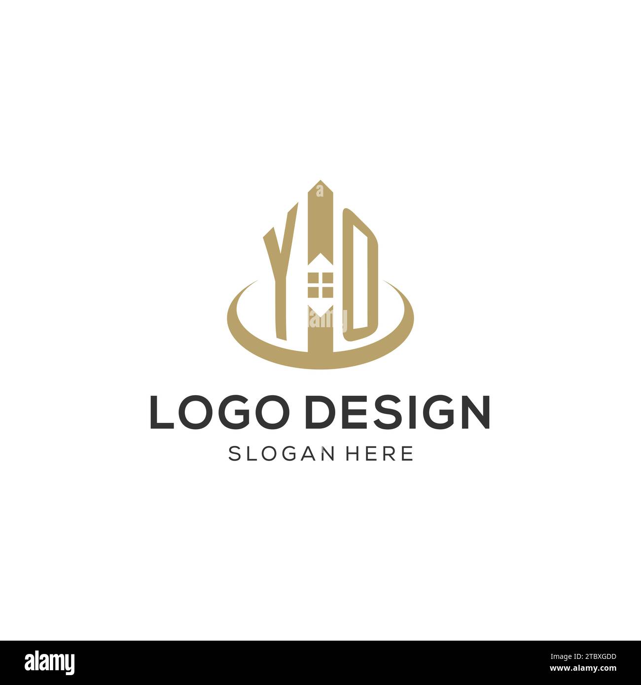 Initial YO logo with creative house icon, modern and professional real ...