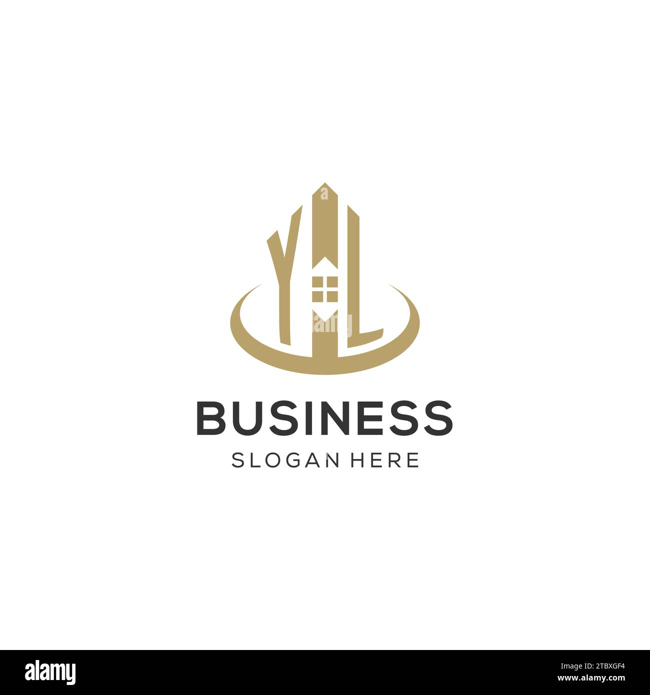 Initial YL logo with creative house icon, modern and professional real ...