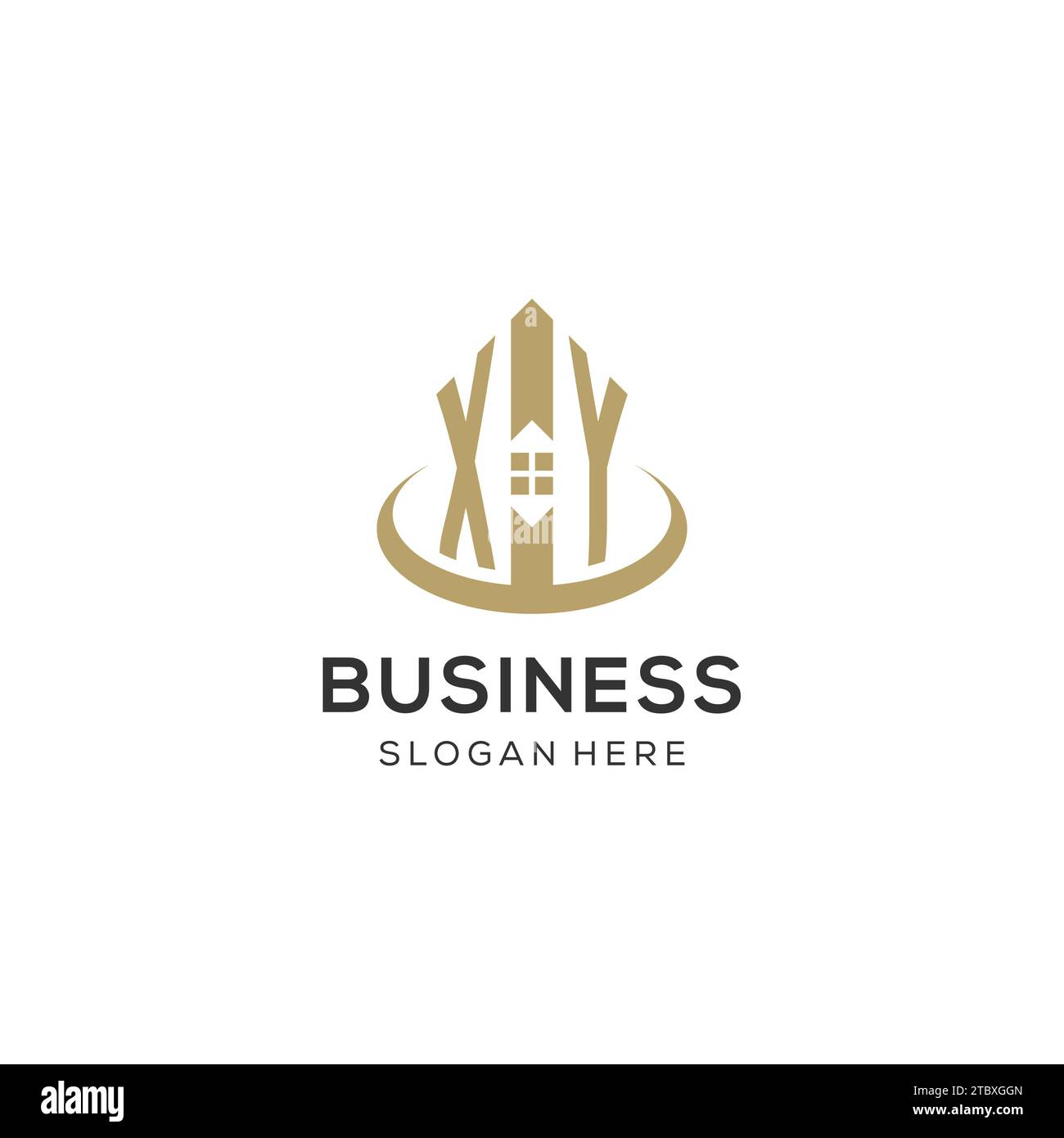 Initial XY logo with creative house icon, modern and professional real ...