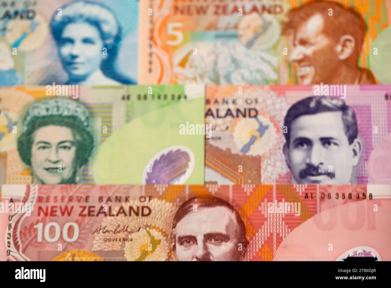 New Zealand money - Dollar a business background Stock Photo - Alamy