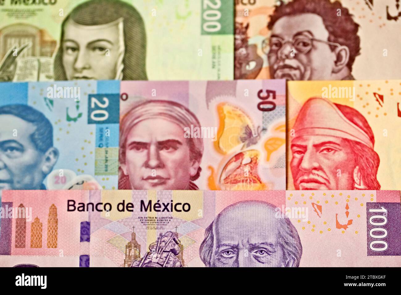 Mexican money - Pesos a business background Stock Photo - Alamy