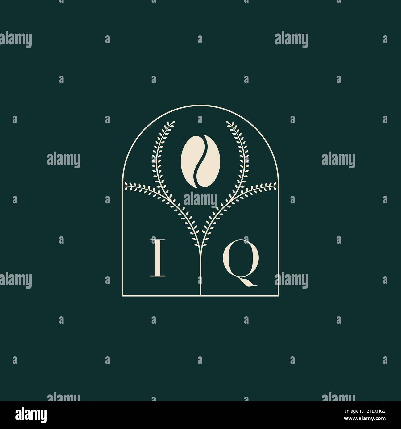 IQ Unique and simple logo design combination of letters and coffee bean ...
