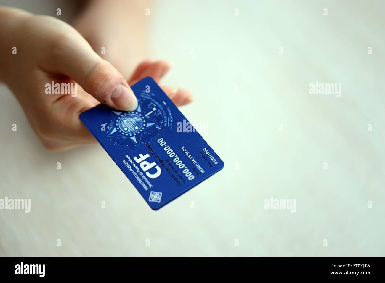 KYIV, UKRAINE - OCTOBER 31, 2023 Blue CPF card document template. The ...