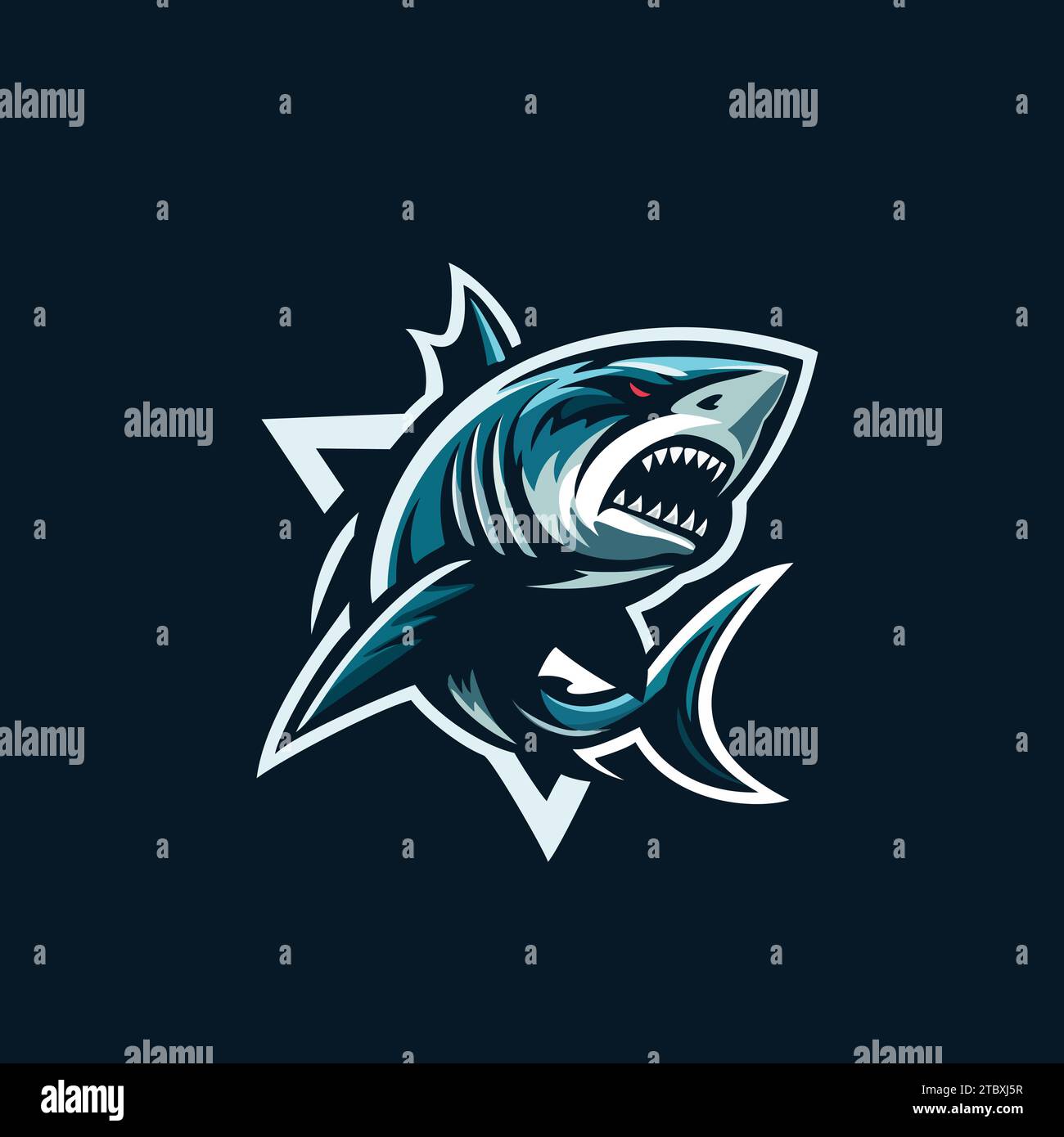 vector roaring shark design for your brand vector template Stock Vector ...