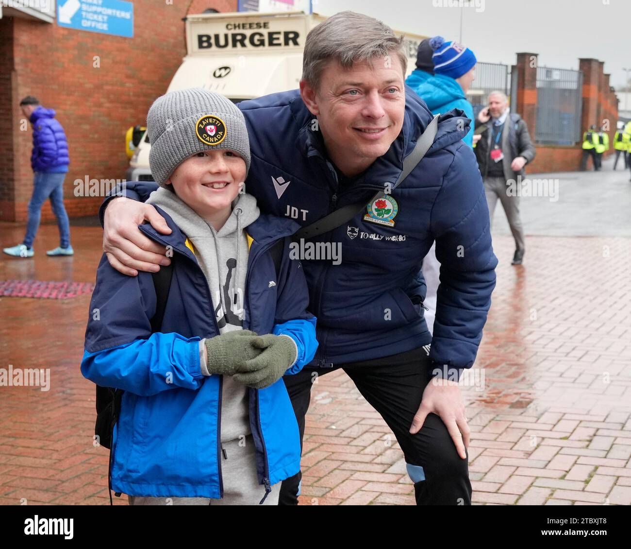 Jon Dahl Tomasson manager of Blackburn Rovers poses for a photo with a ...