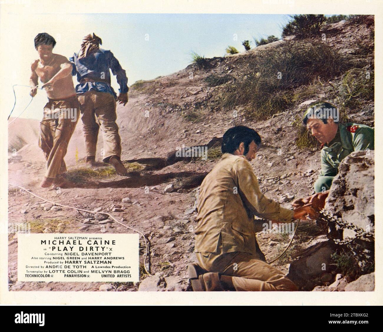 TAKIS EMMANUEL and MICHAEL CAINE in PLAY DIRTY 1969 director ANDRE DE ...