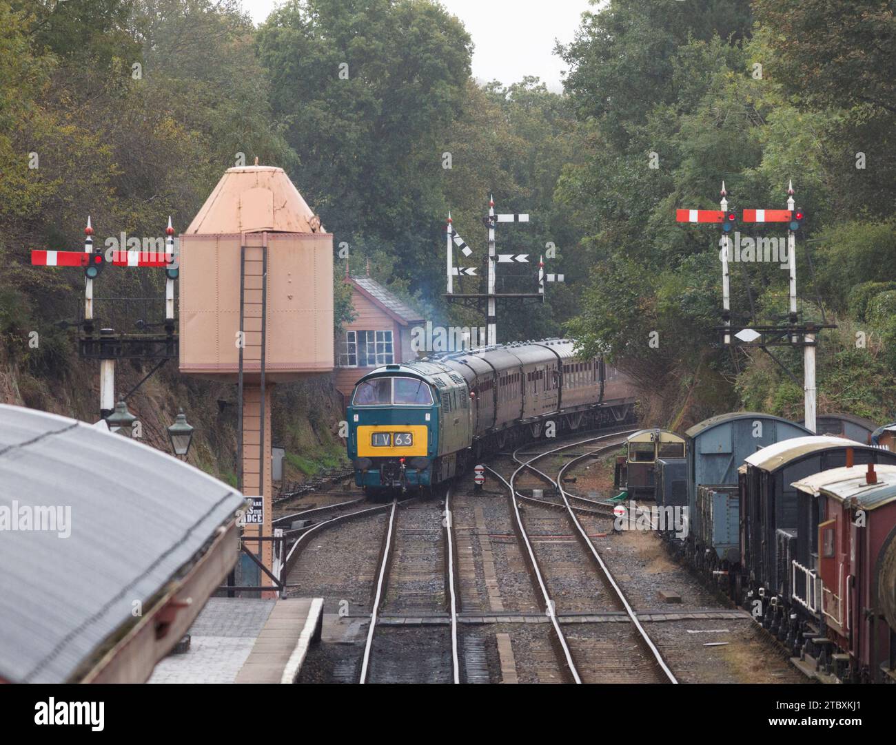 British rail blue western diesel hydraulic locomotives D1015 arriving ...