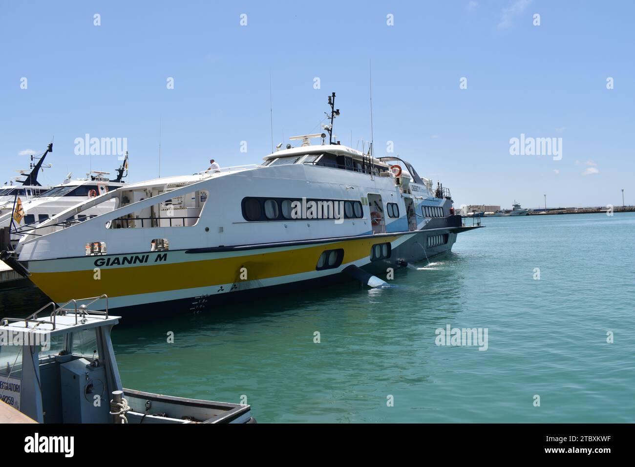 Liberty Lines hydrofoil ferry ship "Gianni M" docked in the port of ...