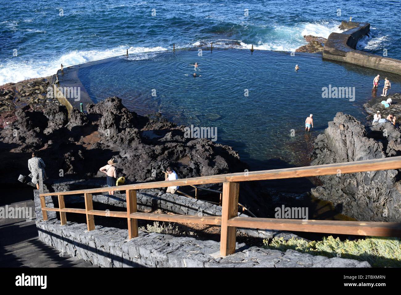The natural sea pool in Puerto de Santiago Tenerife next to Los ...