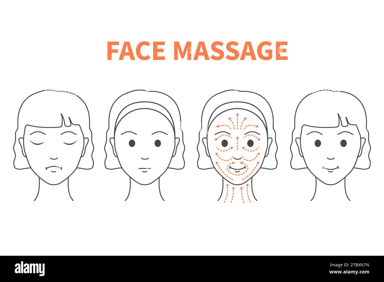 Spa facial massage face massage Cut Out Stock Images & Pictures - Alamy