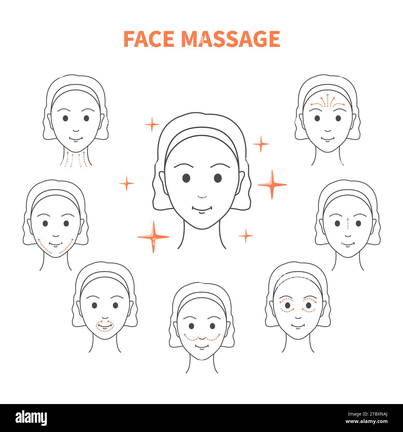 Spa face massage facial Cut Out Stock Images & Pictures - Alamy