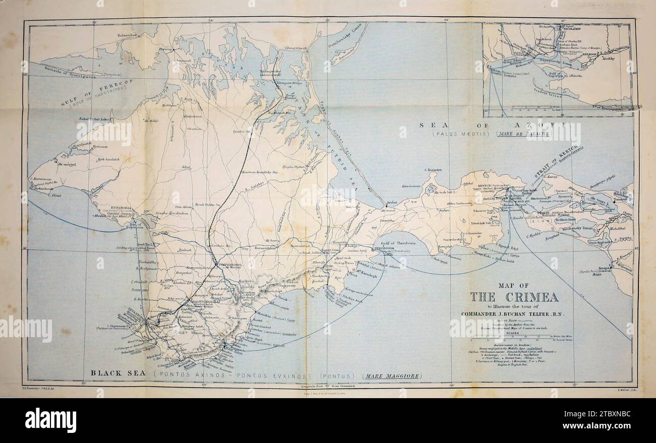 Map of the Crimea, illustration Stock Photo - Alamy
