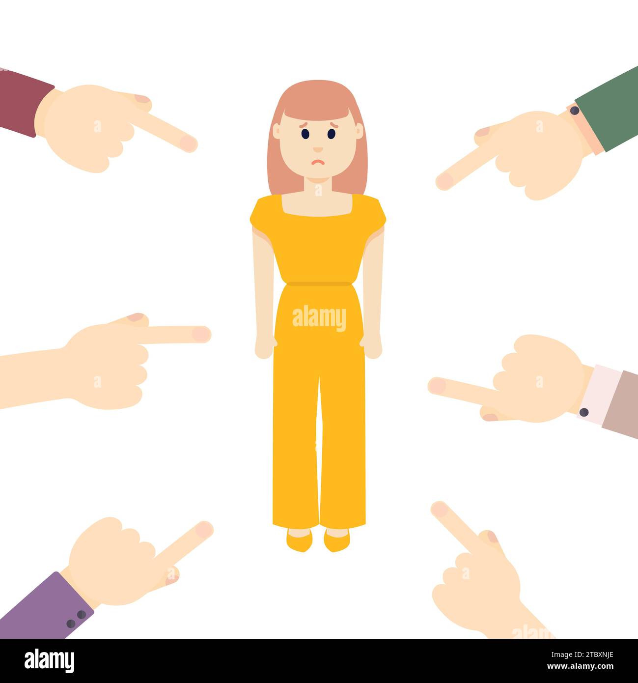 Victim blaming, conceptual illustration Stock Photo - Alamy