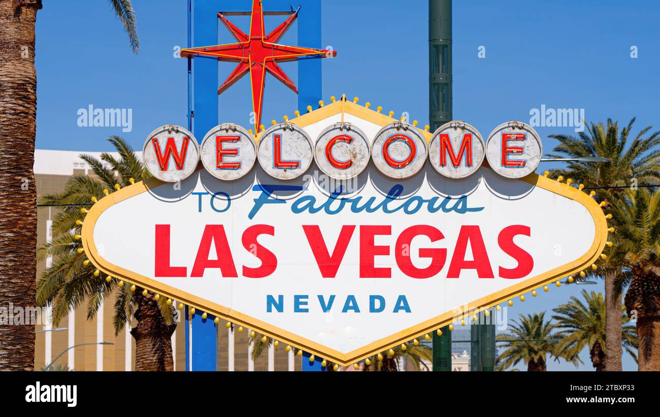 Las Vegas Welcome sign is a famous landmark Stock Photo - Alamy
