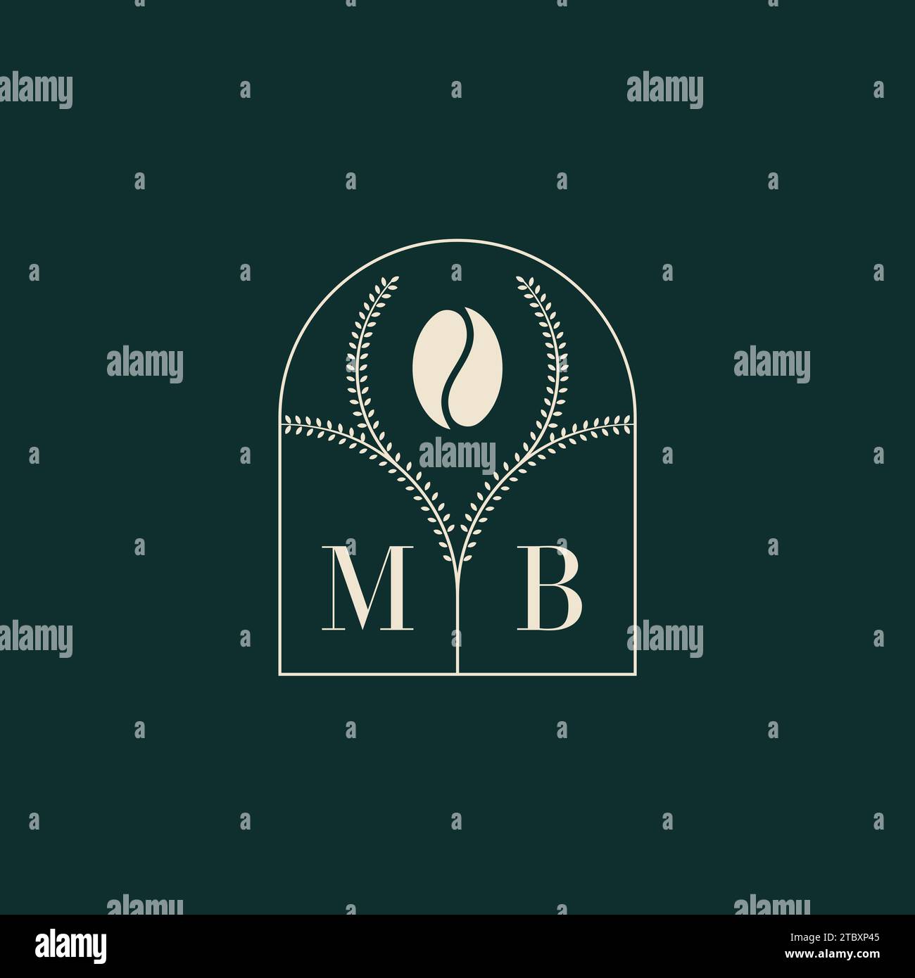 MB Unique and simple logo design combination of letters and coffee bean ...