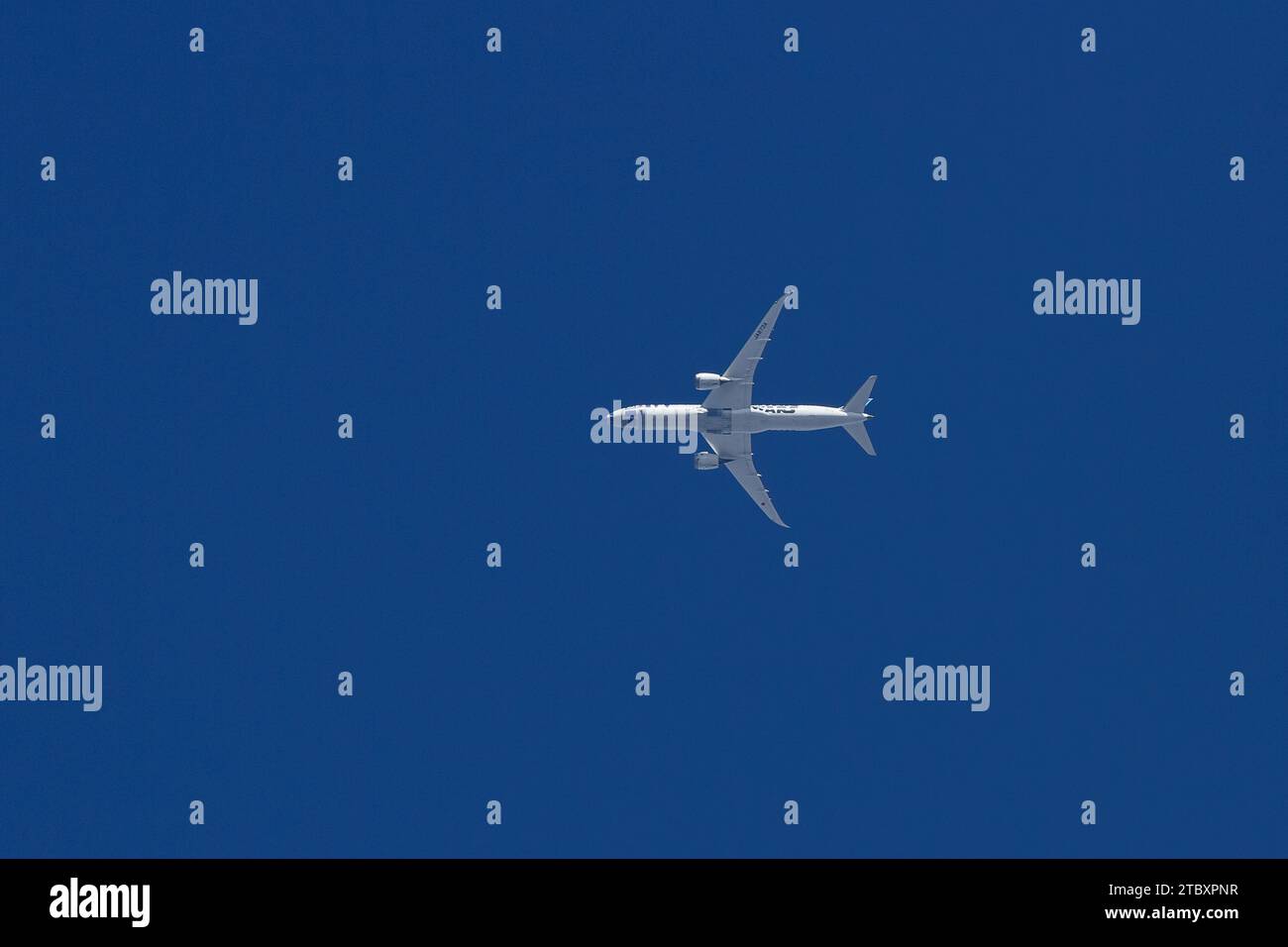 The underside of an All Nippon Airways (ANA) Boeing 787-9 Dreamliner ...