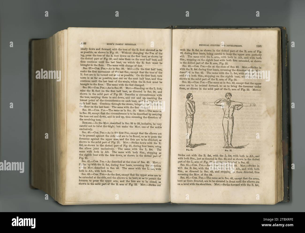 Old book, guide and vintage pages of text for physical culture, antique ...