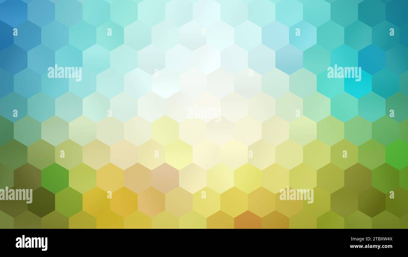 Bright and summery colored hexagons, vibrant abstract color gradient background. High resolution ...