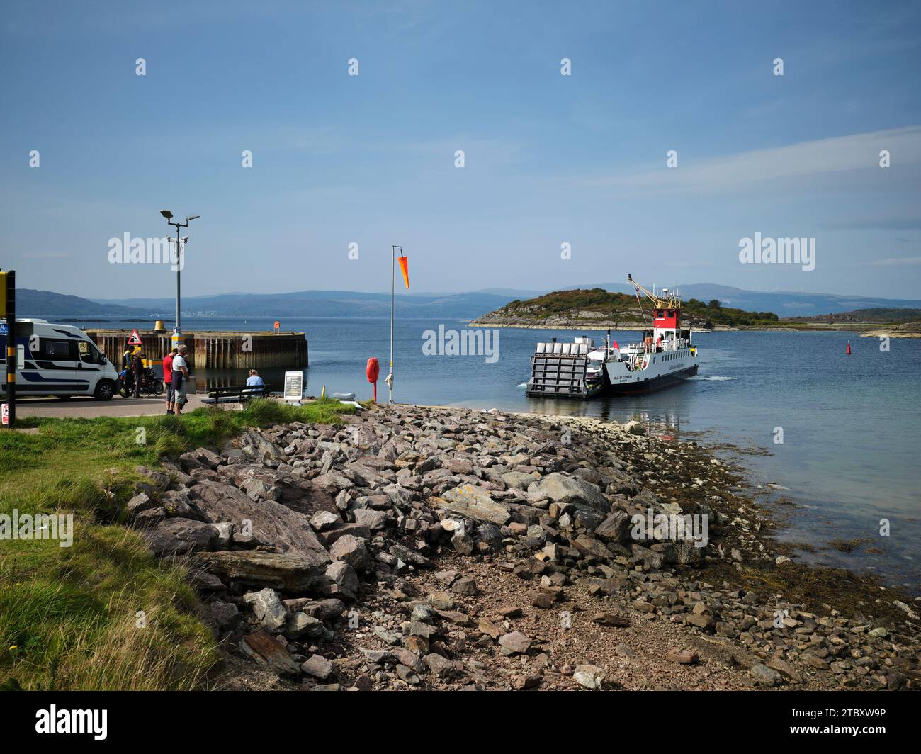 At Portavadie, vehicles queue up to wait for the approaching roll-on ...