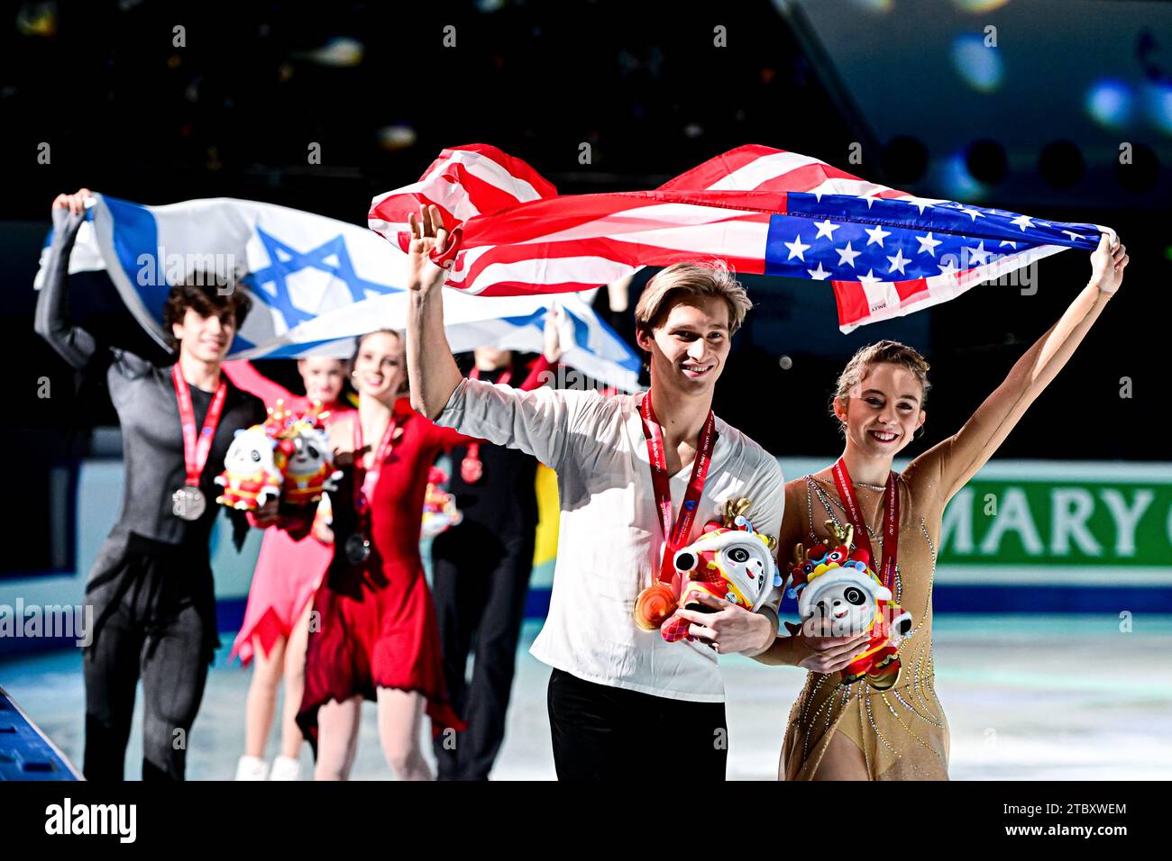 Beijing, China. 9th Dec 2023. Junior Ice Dance Awards, L-R, Elizabeth TKACHENKO & Alexei ...