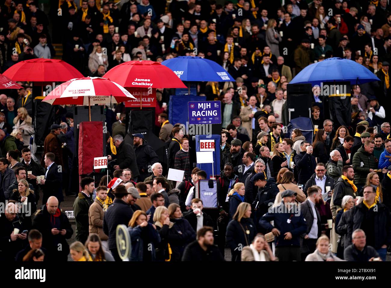 A general view of racegoers and bookmaker stalls during day two of The ...