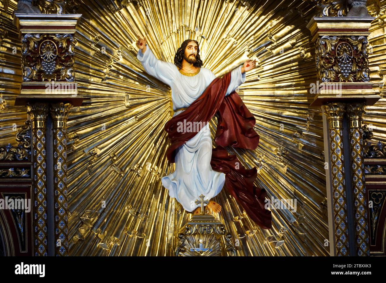 Mother Mary St George and Jesus save our world Stock Photo - Alamy