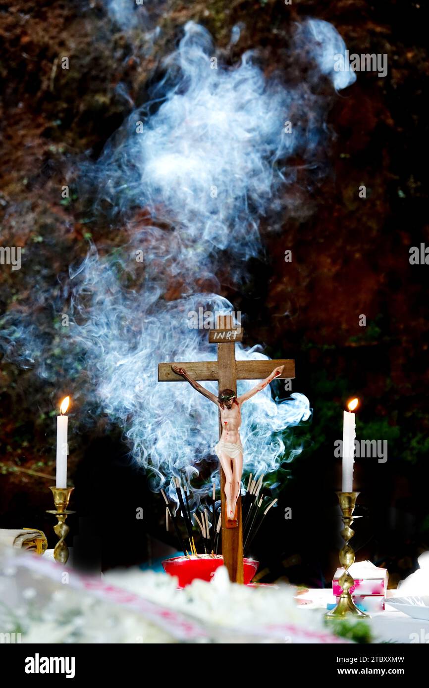 Mother Mary St George and Jesus save our world Stock Photo - Alamy