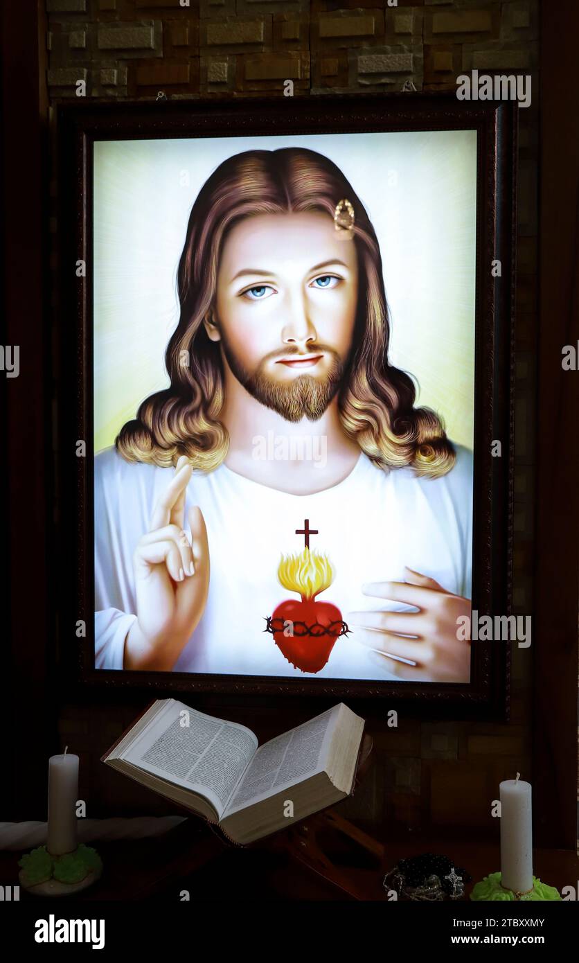 Mother Mary St George and Jesus save our world Stock Photo - Alamy