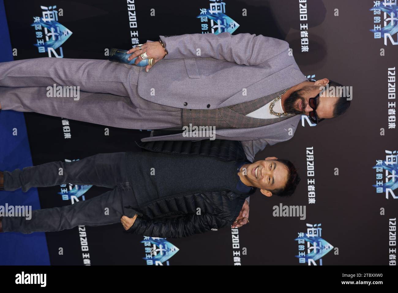 SHANGHAI, CHINA - DECEMBER 9, 2023 - Director James Wan and lead actor ...