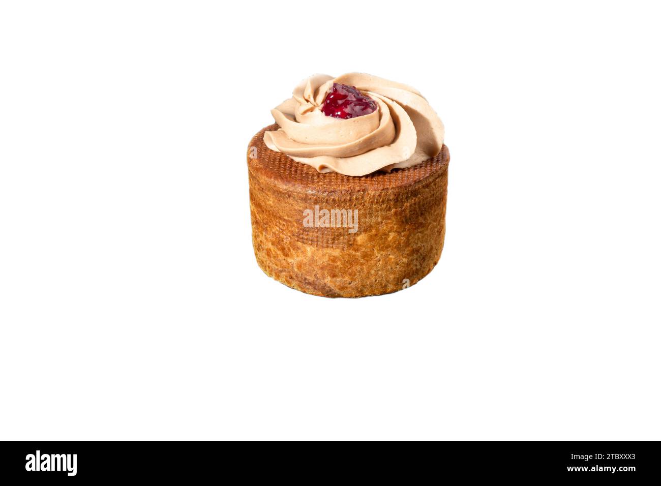 Cakes filled with cream and cherry jam. Box eclairs. New Year and ...