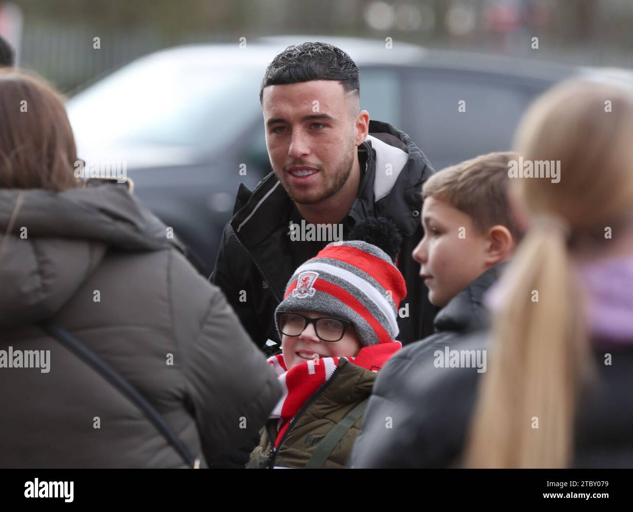 Sam Greenwood of Middlesbrough arrive ahead of the Sky Bet Championship ...
