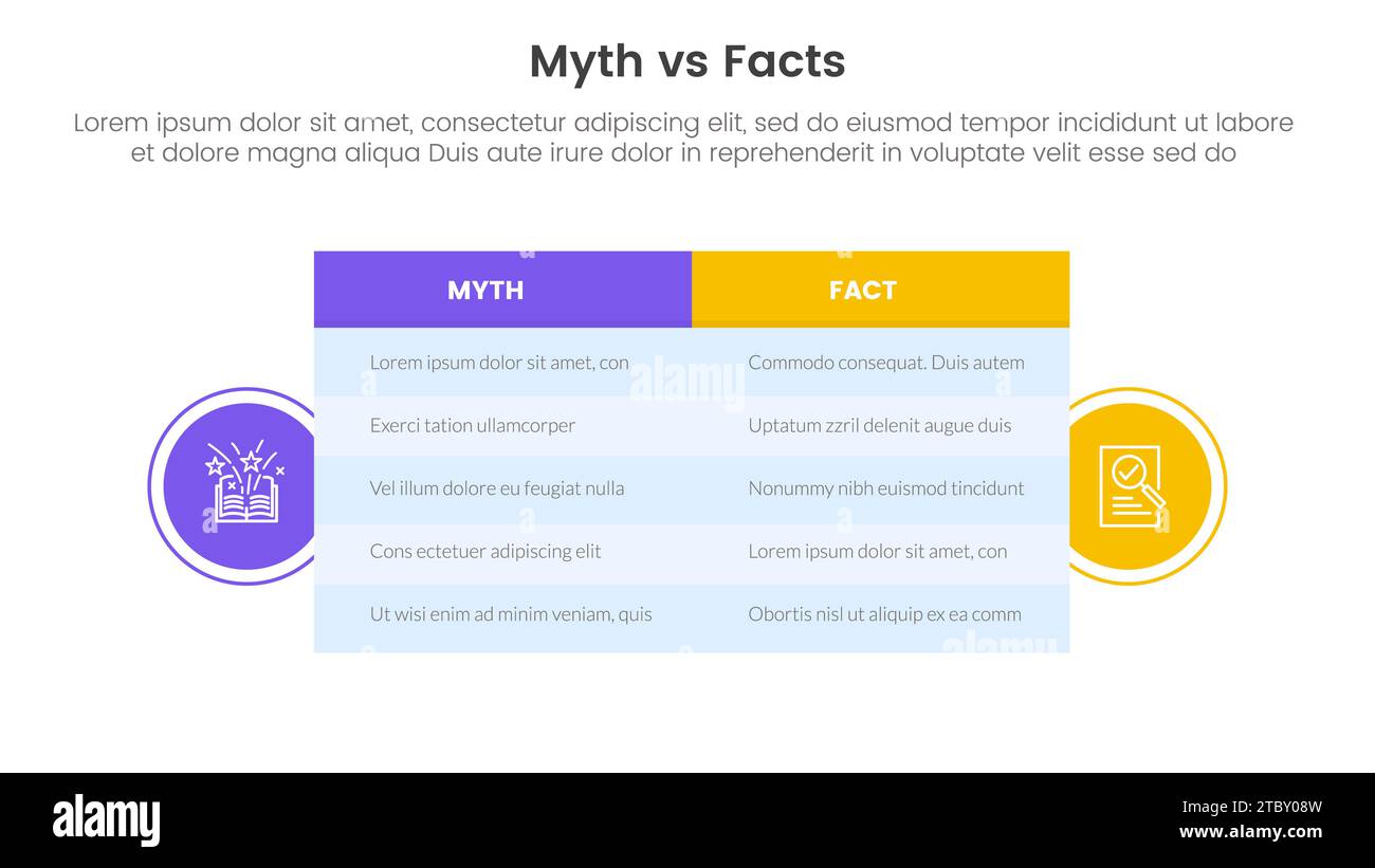 fact vs myth comparison or versus concept for infographic template ...