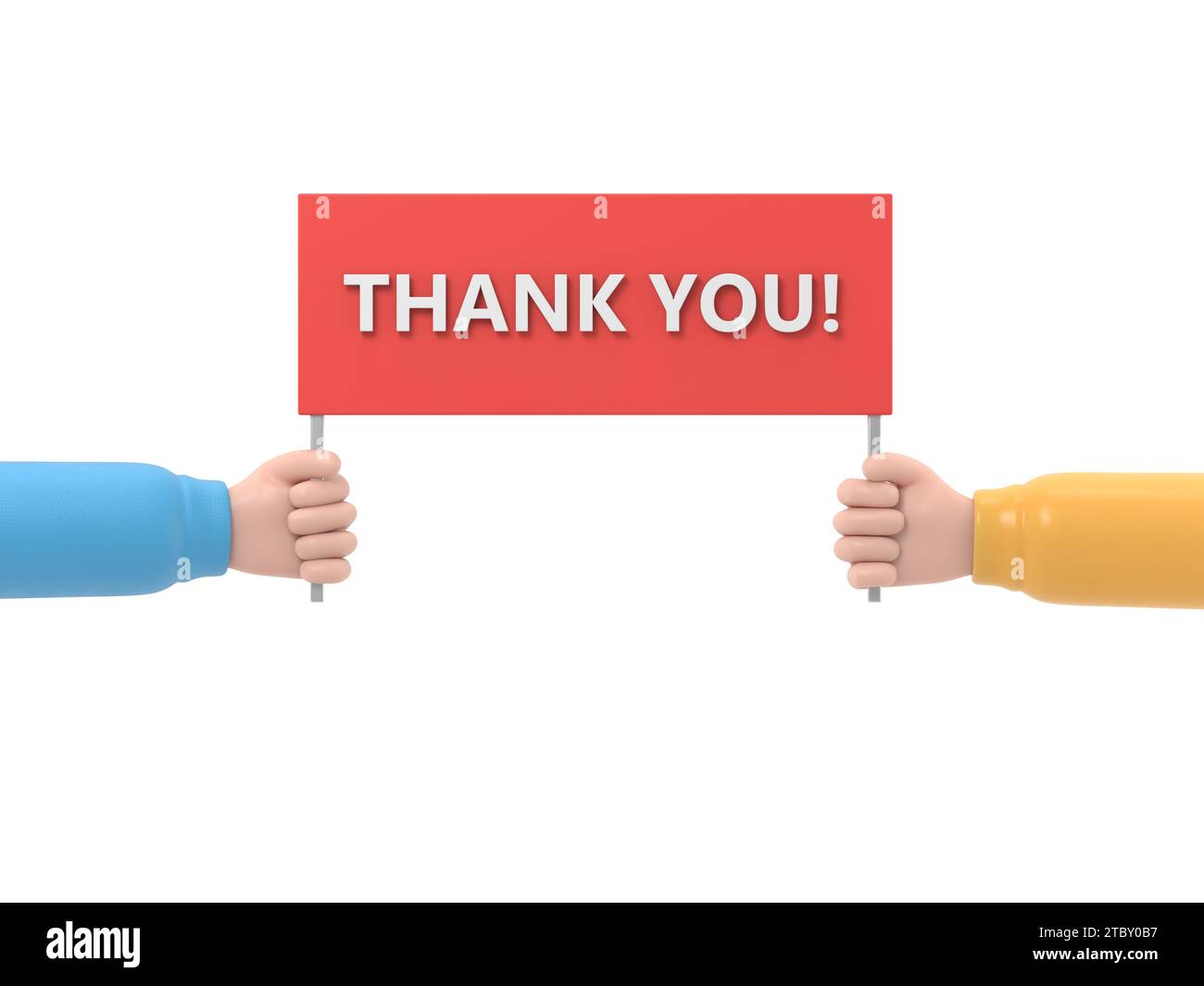 Cartoon Gesture Icon Mockup.Human hands holding red plate with words ...