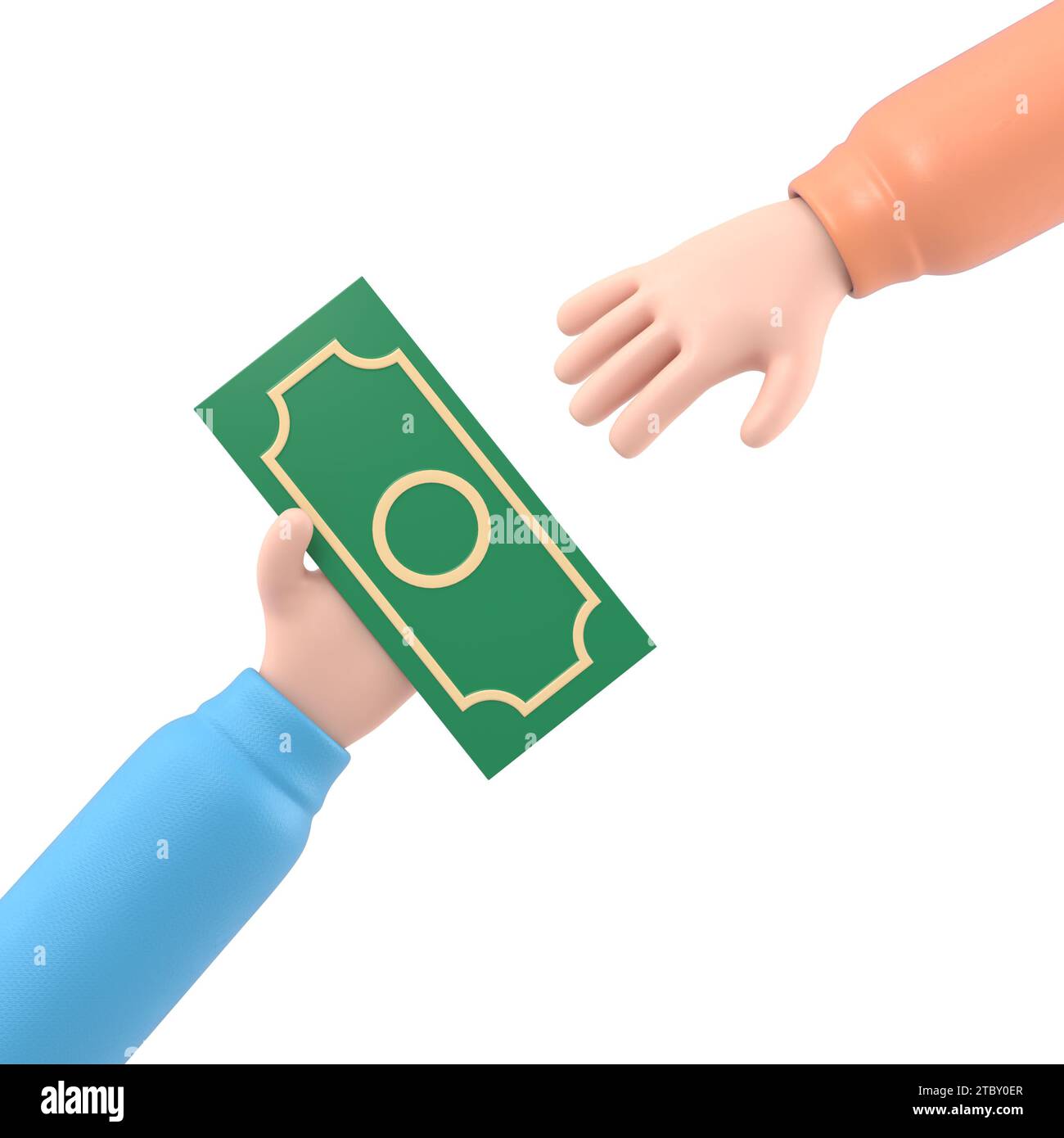 Cartoon Gesture Icon Mockup.Two cartoon businessman hands,giving money ...