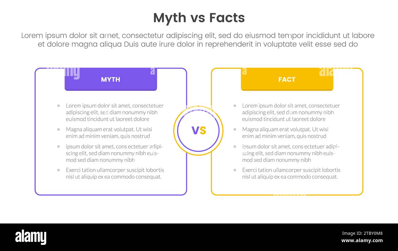 fact vs myth comparison or versus concept for infographic template ...