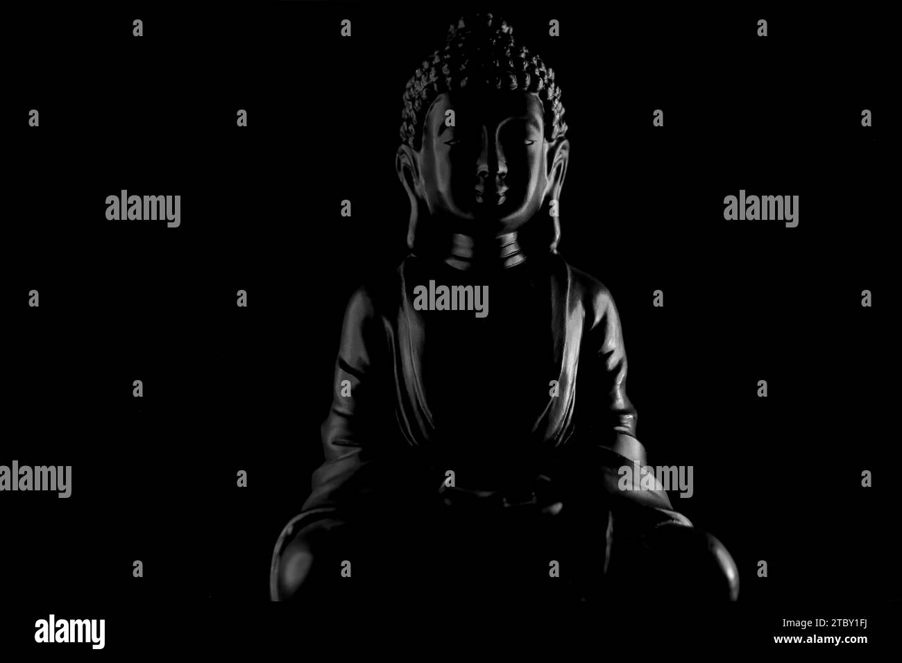 Buddha Purnima and Vesak day concept, Grey Buddha statue with low key ...