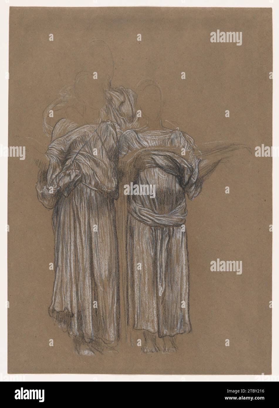Study of three standing draped female figures, for "Music" 2016 by Frederic, Lord Leighton Stock ...