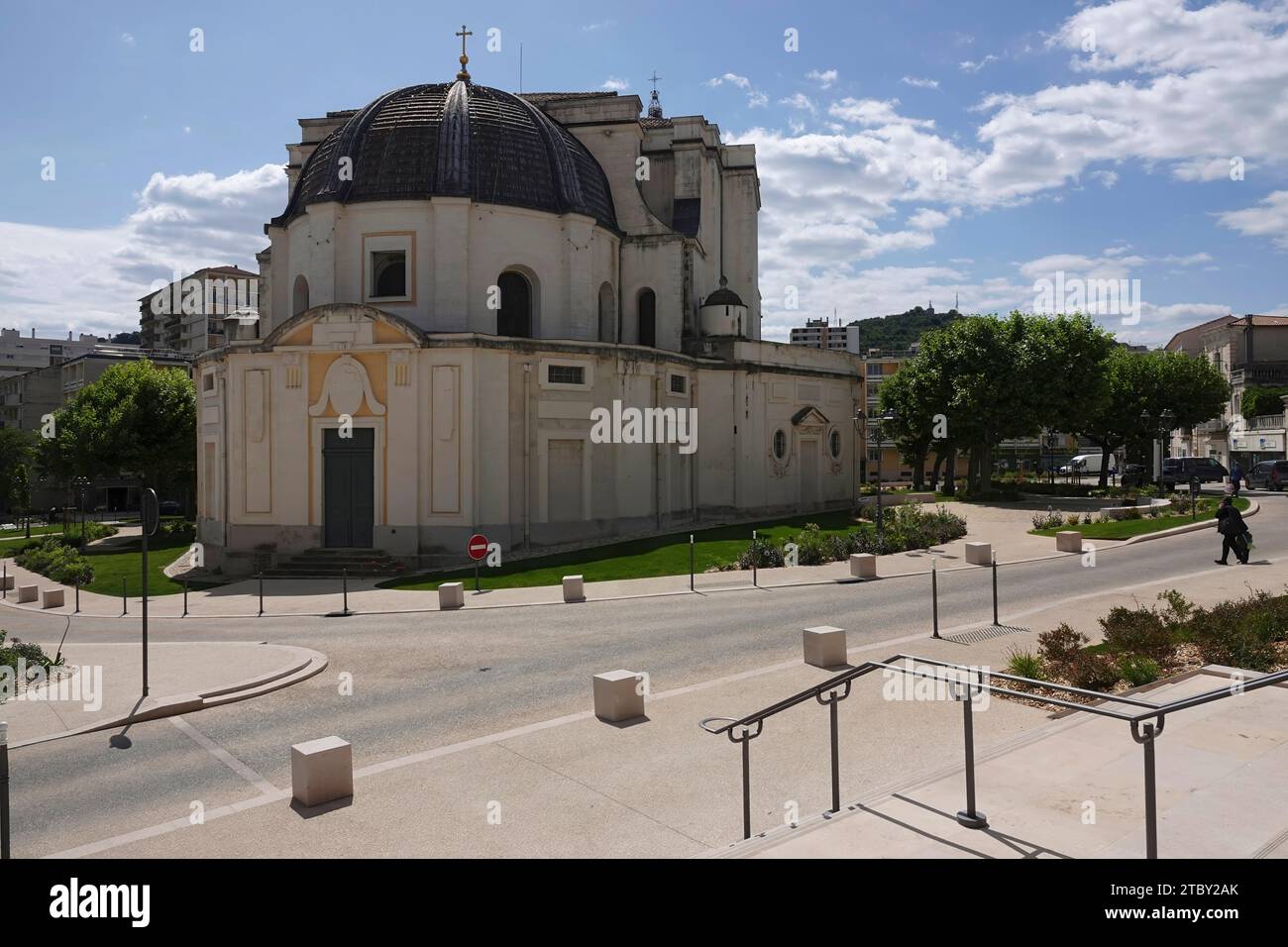 Ales, Gard, France 05 17 2023 - Wide angle closeup on the St.-John's ...