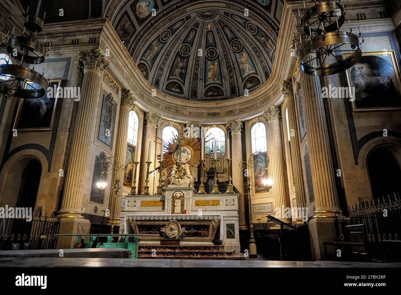 Ales, Gard, France 05 17 2023 - Wide angle closeup on the interior of ...